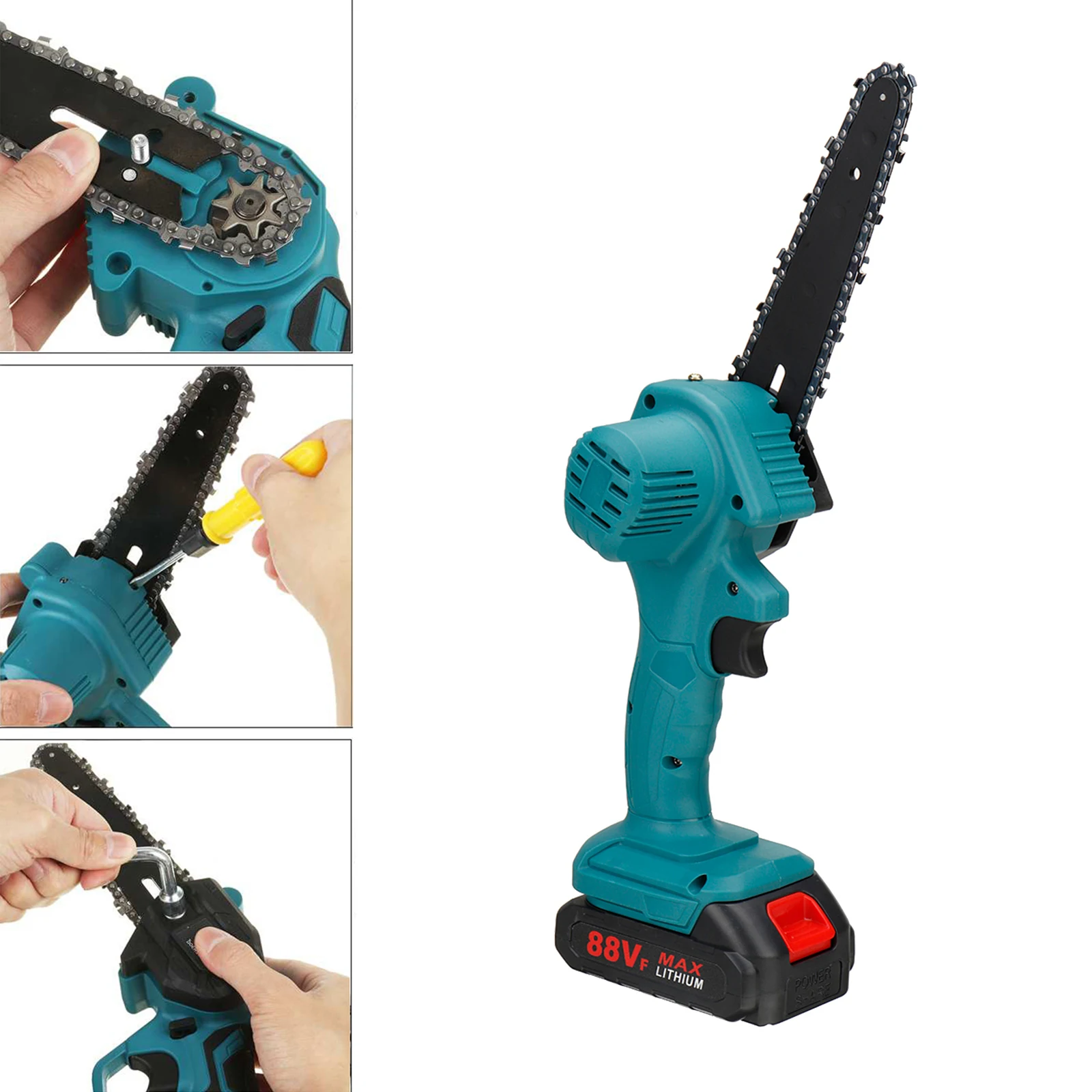 6'' Electric Chain Saw 88v 1200w Chain Handy Chainsaw For Garden Bush ...