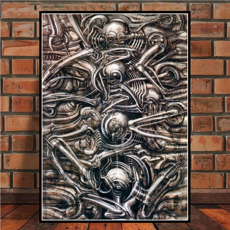 Tableau - Toile,Affiches et imprimés d'horreur Hr Giger Li II,peinture ...
