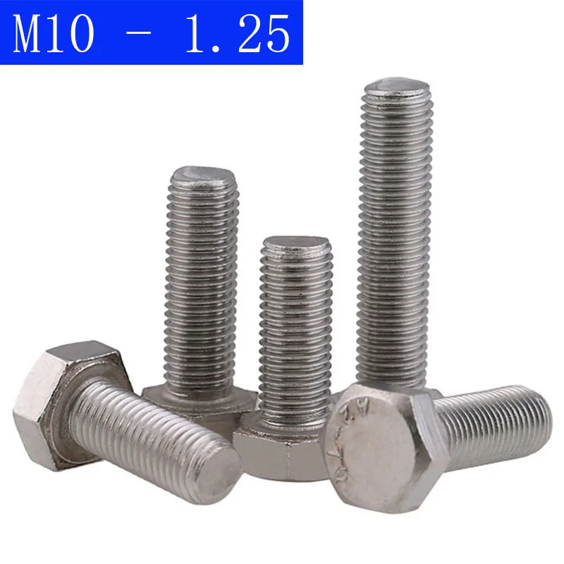 M10-1-25-10mm-Fine-Thread-304-Stainless-Steel-Hex-Cap-Bolt-Screw-DIN ...