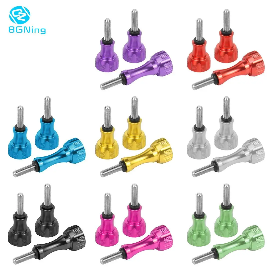 Aluminum-Alloy-Bolt-Nut-Thumb-Screws-Mount-1xLong-2xShort-CNC-for-GoPro ...