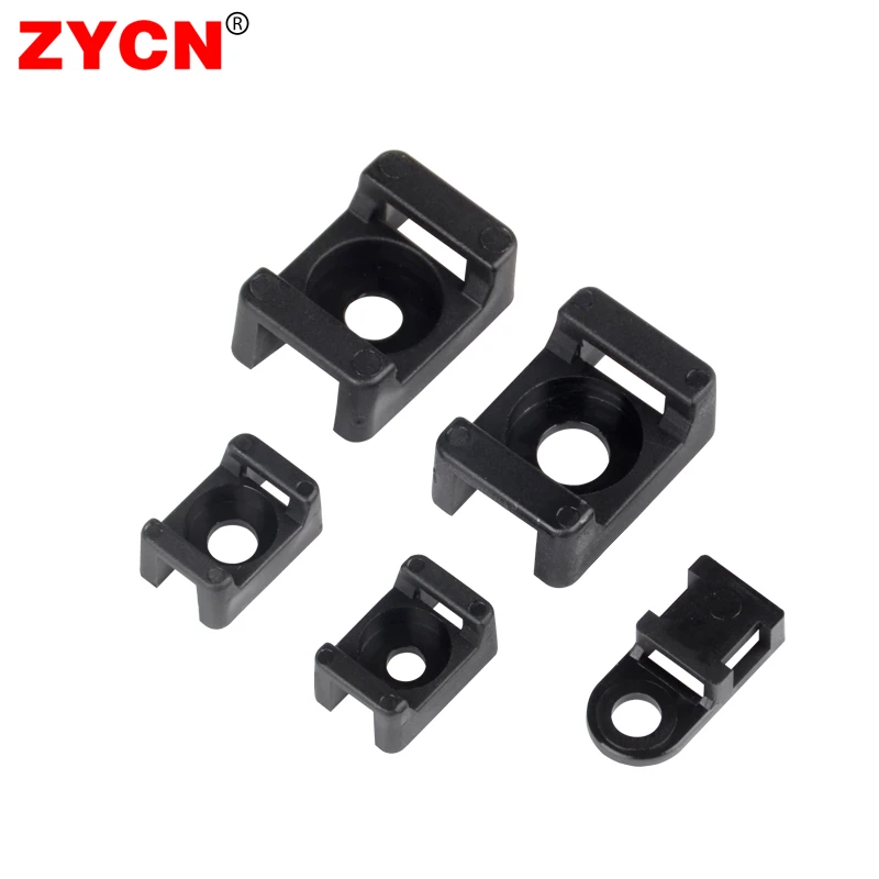 100Pcs Cable Tie Saddle Type Plastic Mount Base Wire Holder Fixing Seat ...