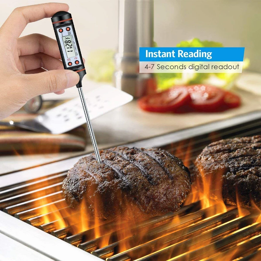 Digital Meat Thermometer Cooking Food Kitchen Bbq Probe Water Milk Oil ...