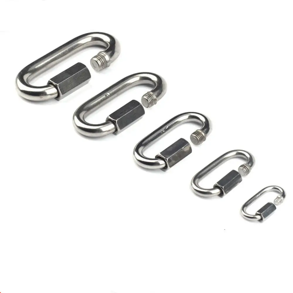 New-Stainless-Steel-Screw-Lock-Climbing-Gear-Carabiner-Quick-Links ...