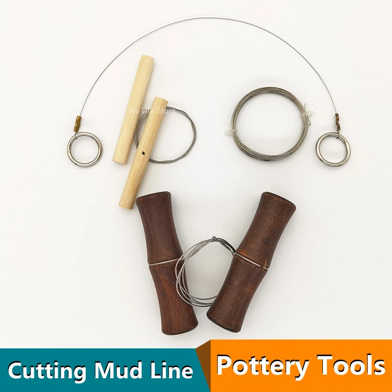 Pottery Cutting Mud Line Mud Cutter Stainless Steel Wire Wooden Handle ...