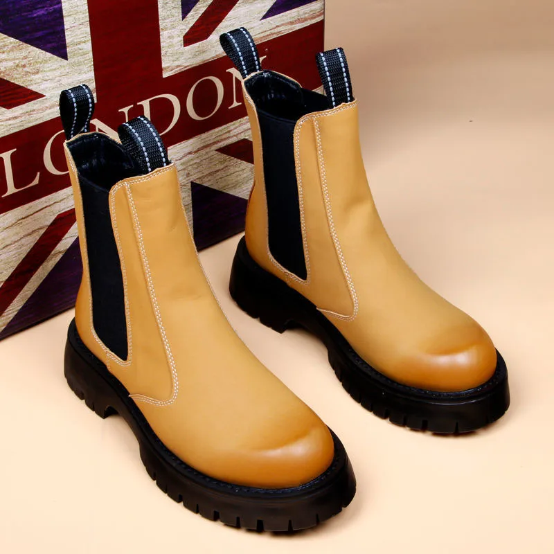 England Style Mens Leisure Stage Night Club Wear Platform Boots ...