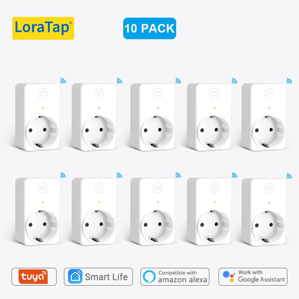 Loratap Tuya Smart Wifi Eu Plug Outlet 16a Kwh Electricity Statistic Energy Power Monitor Timer ...