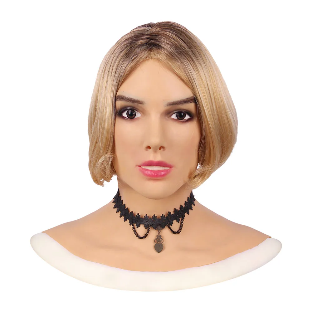 Silicone Crossdresser Makeup Beauty Full Head Cover Cosplay Mask ...