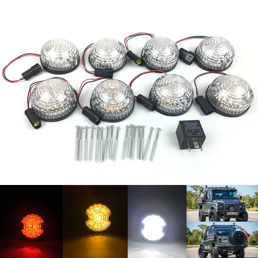 For-Land-Rover-Defender-90-110-Led-Light-Update-Kits-Amber-Indicatior ...