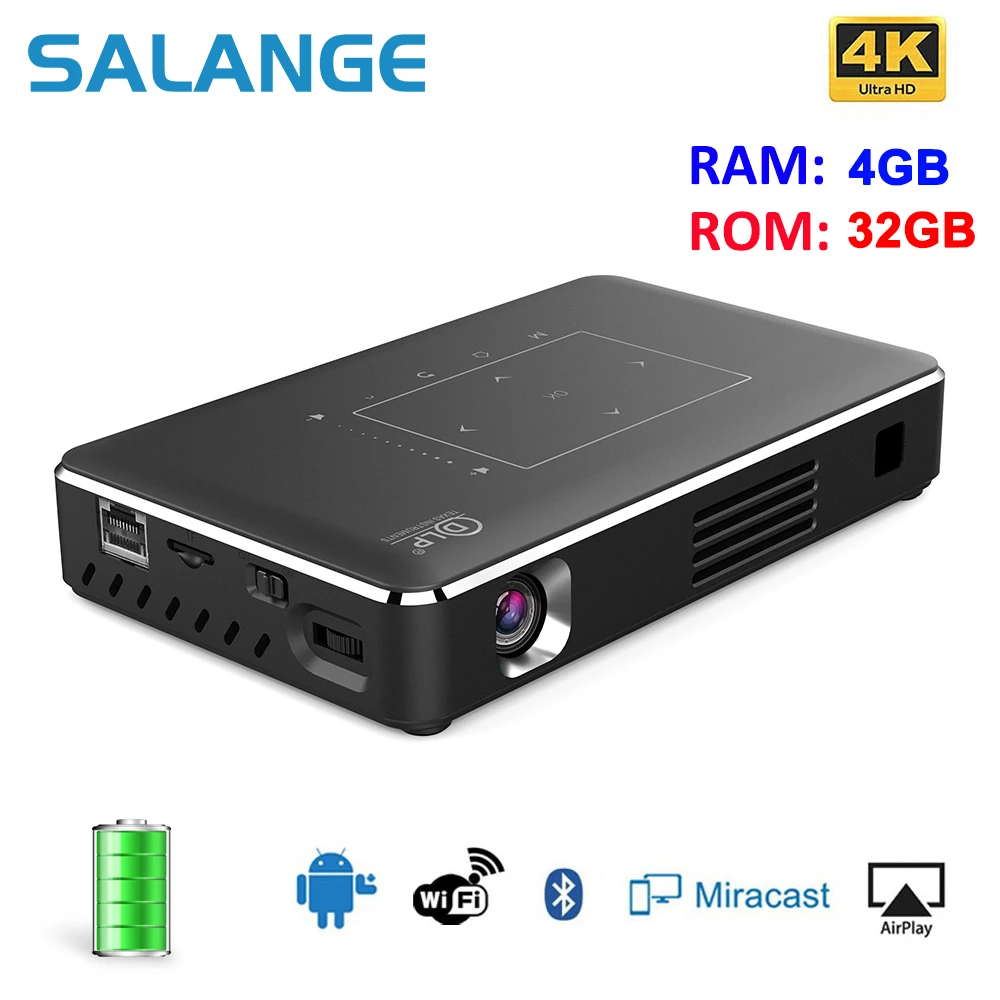 Salange DLP Projector 4K Android WiFi Mini Projecter Support DLNA 1080P Salange DLP Projector 4K Android WiFi Mini Projecter Support DLNA 1080P