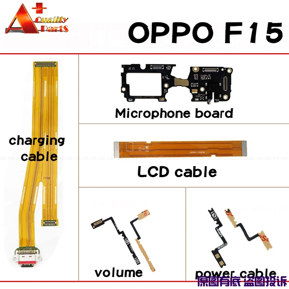 For-OPPO-F15-Power-Volume-Side-Button-Key-Main-Mainboard-flex-cable-USB ...