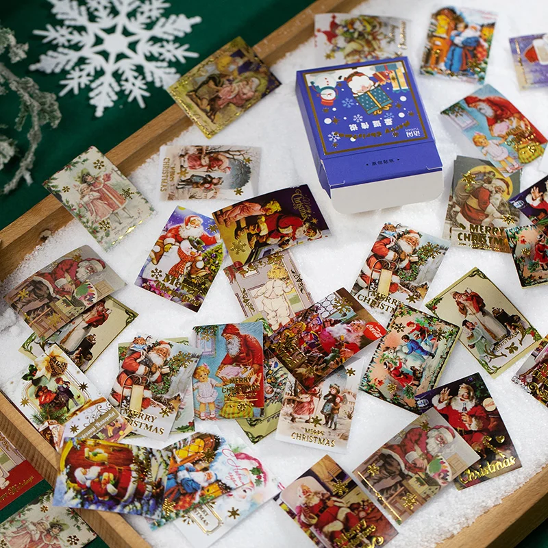 Christmas Gold Stickers Scrapbook | Foil Sticker | Stationery Sticker ...