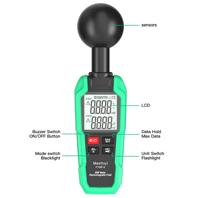 Handheld EMF Meter Household Precise Microwave Oven Computer Radiation ...