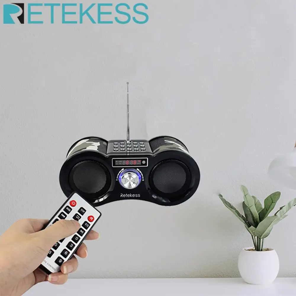 Retekess V113 FM Radio Boombox Stereo Digital MP3 Speaker with Remote ...
