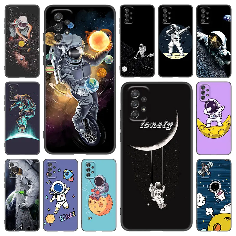 Space-Moon-Astronaut-Phone-Case-For-Samsung-Galaxy-A02-A21-A52-S-A13 ...