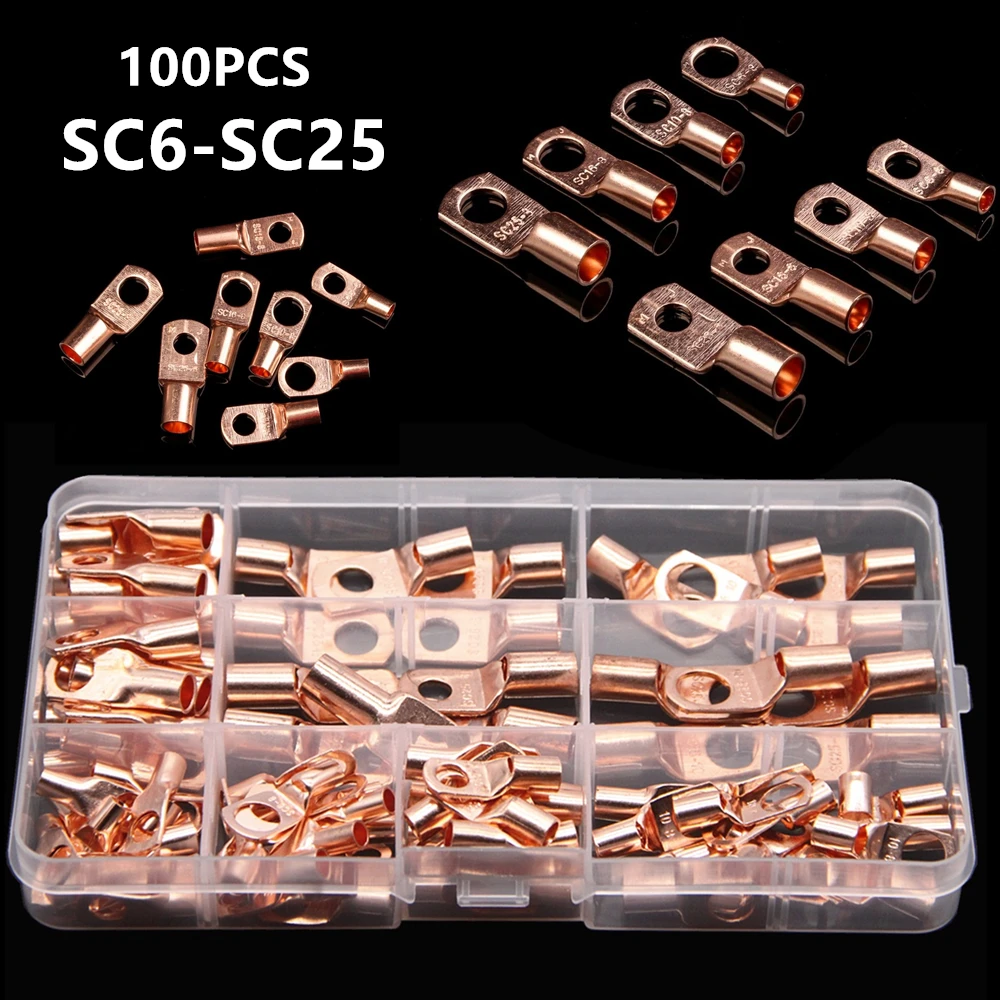 100pcs Assortment Electrical Wire Soldered Terminals Sc Tinned Copper ...