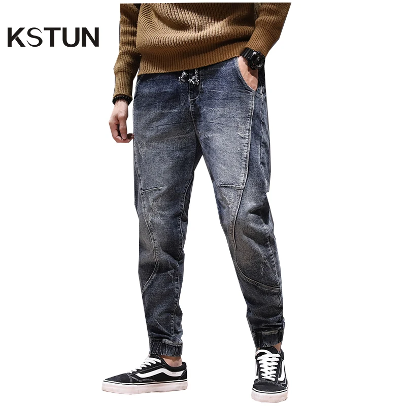 Kstun Joggers Jean Men Motorcycle Jeans Streetwear Drawstring Elastic ...