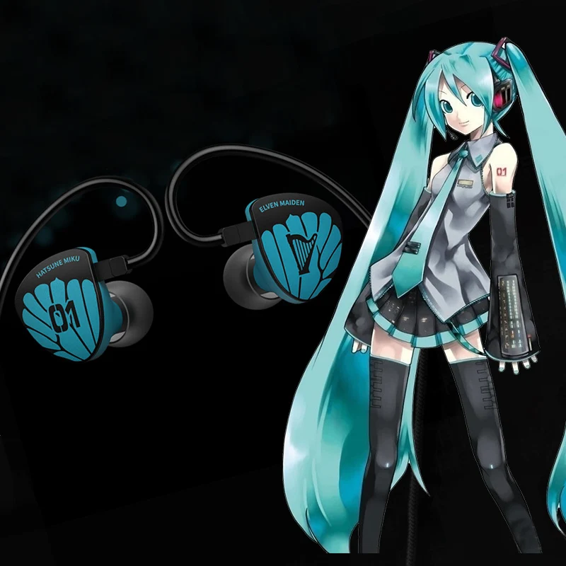 Official Licensed Miku Cosplay Hat Sun Earphone Wired Headset Headphone ...