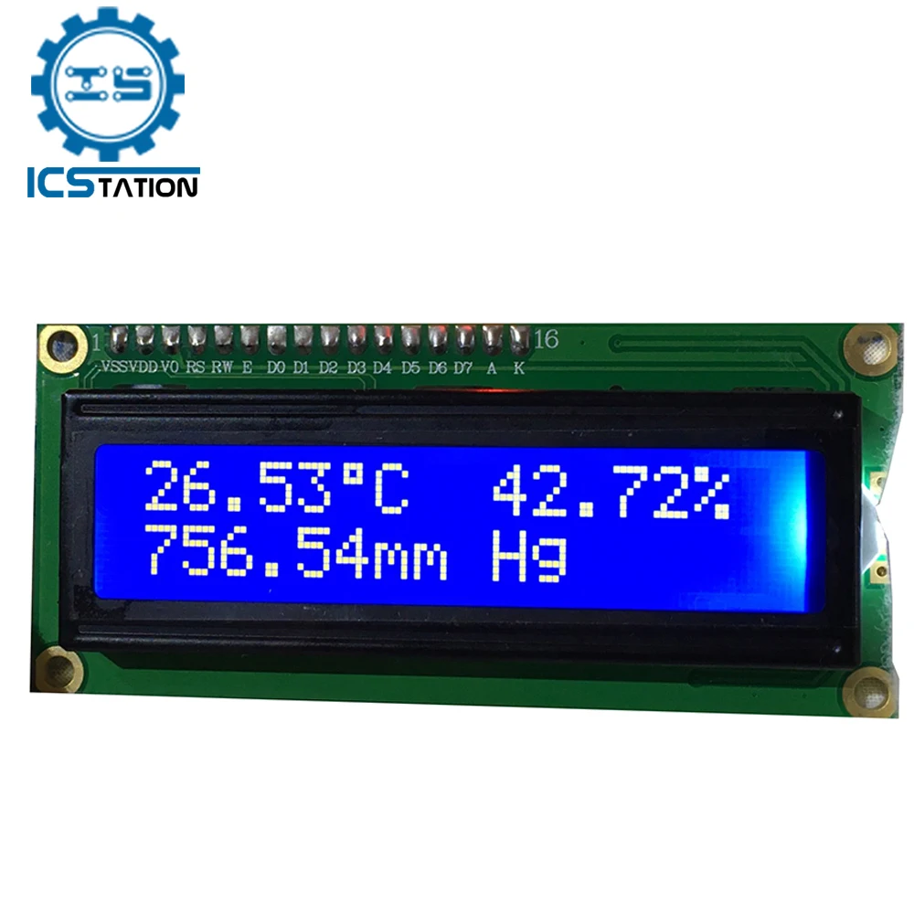1602 Lcd Liquid Crystal Display Blue Screen 16x2 Character 51 Learning Board Supporting ...