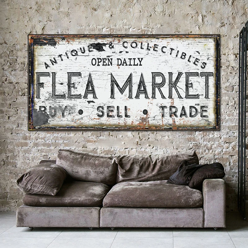 Vintage Flea Market Sign