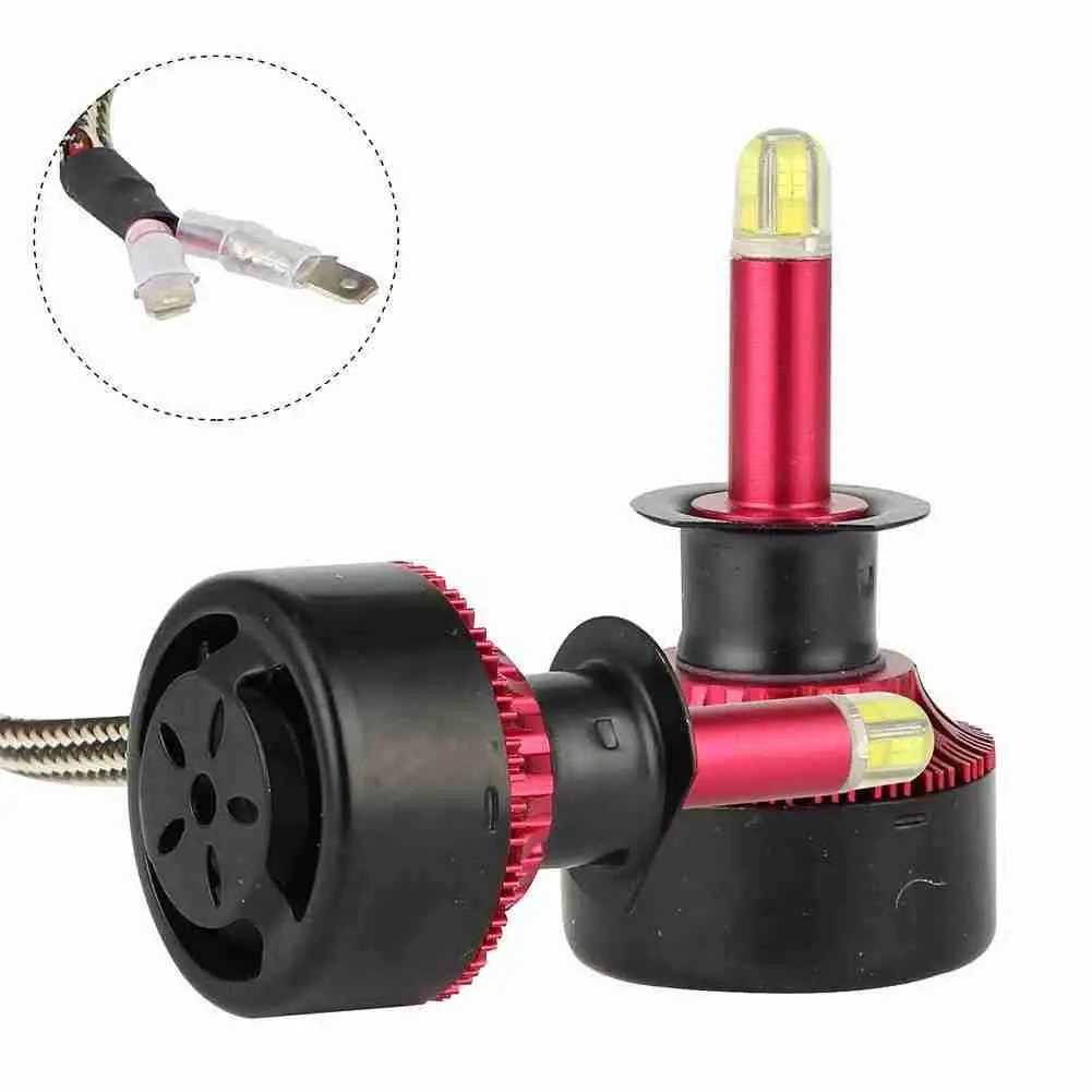 Farol de led para carro, 2 peças, 200w, 9/11 lm, h1 h7 h8/9005/9006 ...