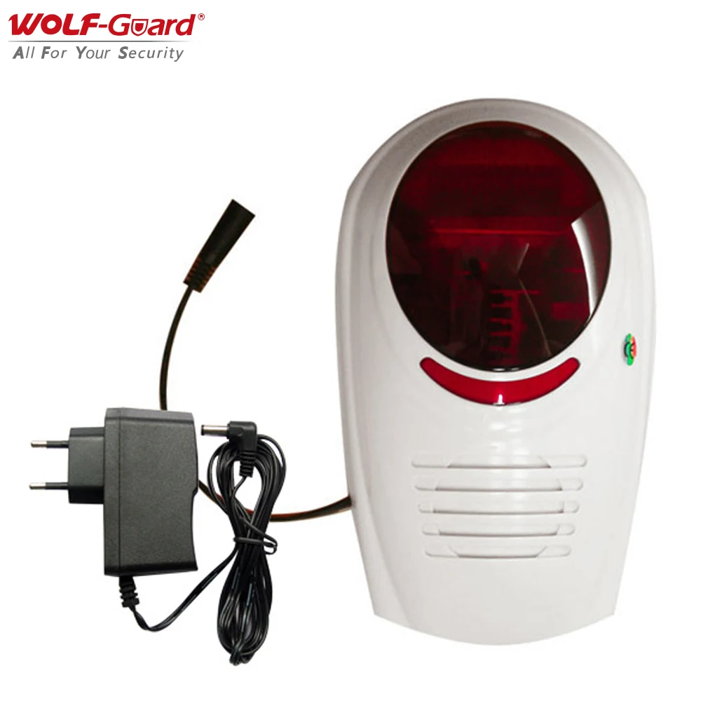 Wolf-Guard-433MHz-Wireless-Sound-Flashing-Siren-110dB-Indoor-Outdoor ...