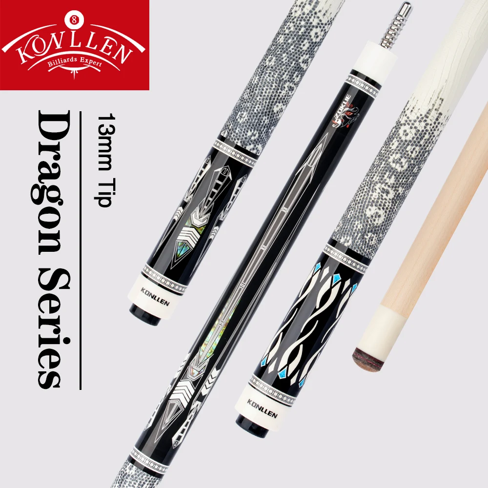 KONLLEN-Dragon-Billiard-Pool-Cue-13mm-Tiger-Everest-Tip-Canadian-Maple ...