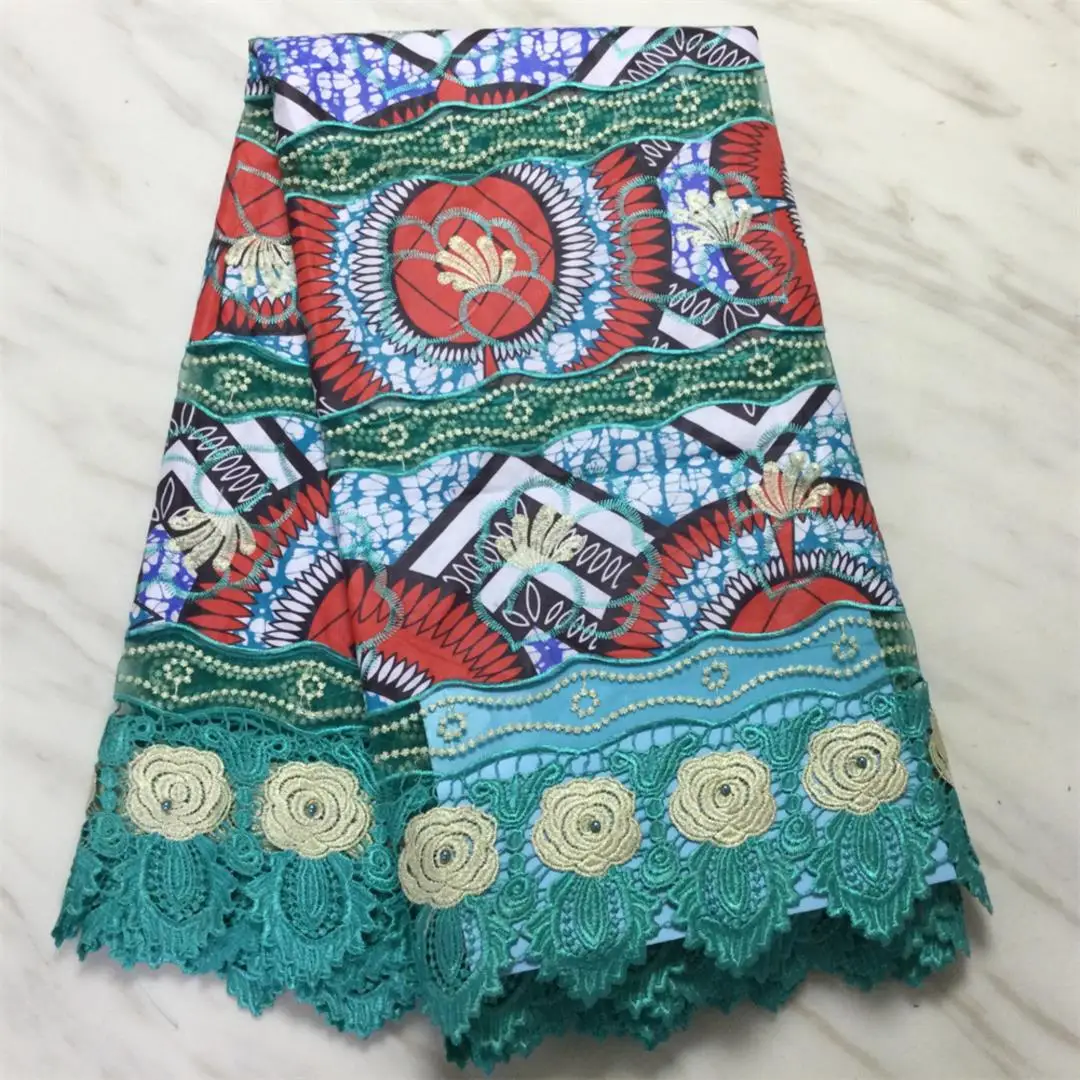 New Arrival 5Yard Embroidery Ankara African Wax Print Fabric Cotton ...