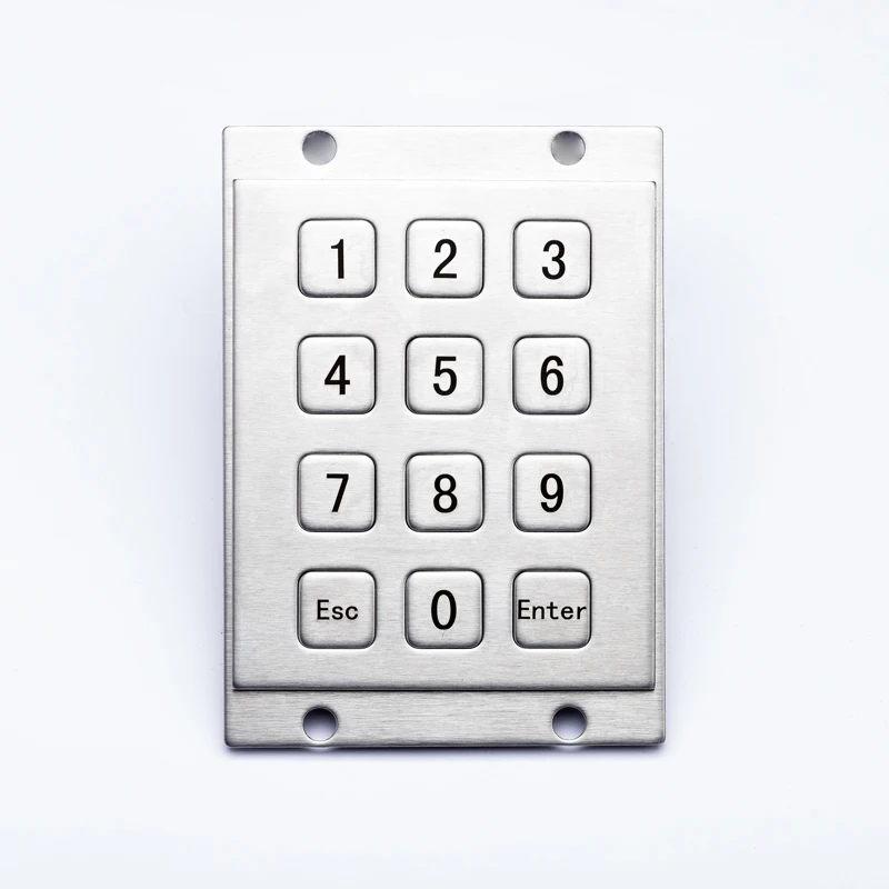 Flat Keys Pin Pad Industrial 12keys 4x3 Numeric Metal Keypad For Kiosk ...