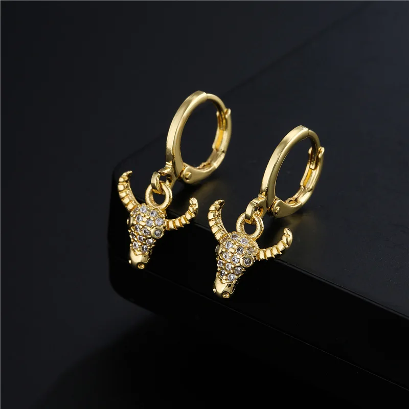 Pendientes-de-aro-de-cabeza-de-toro-para-mujer-aretes-colgantes ...