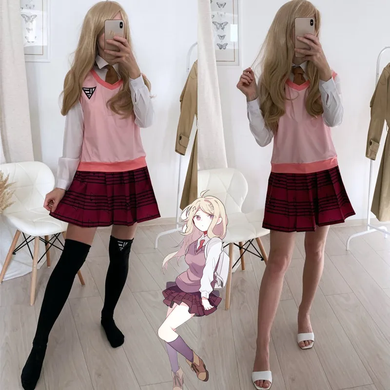 Game Danganronpa V3 Kaede Akamatsu Shirt Vest Skirt Socks Cosplay
