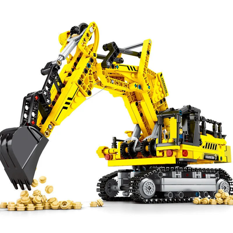 841Pcs City Construction Engineering Dump Bulldozer Crane Excavator ...
