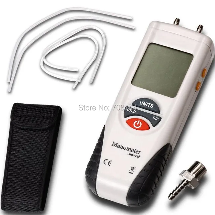 Manómetro Digital de HT 1891, Medidor de presión de aire, diferencial de presión de aire, Kit de ...
