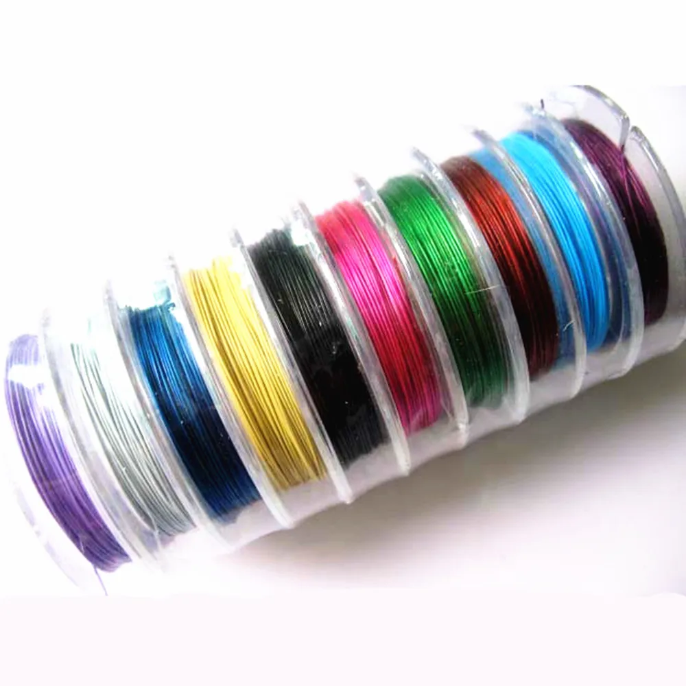 NEW 100 Meter Silver/Mixed Steel wire Nylon coating Tiger Tail Beading ...