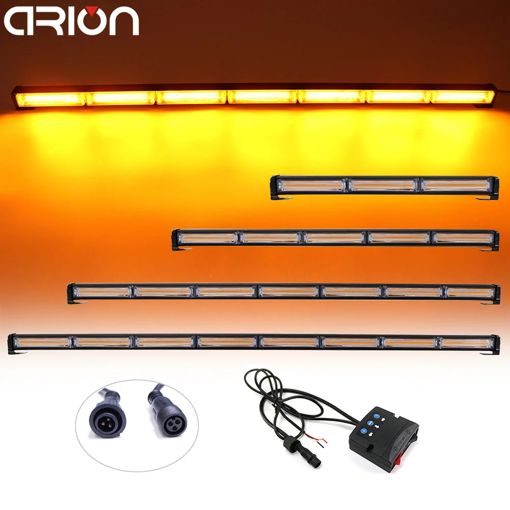 41" 46" 52" 58" COB LED Emergency Amber Flashing Strobe Lamp Work Light ...