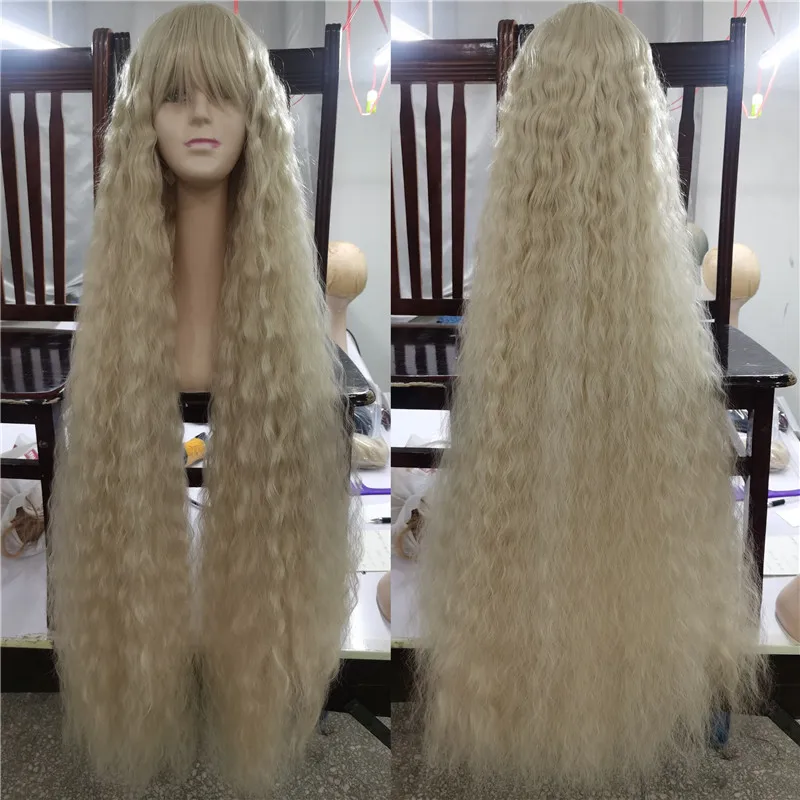 Y Demand Nature Wig Cosplay Long KinkyCurly Wave Fake Hair 42 Inch High ...