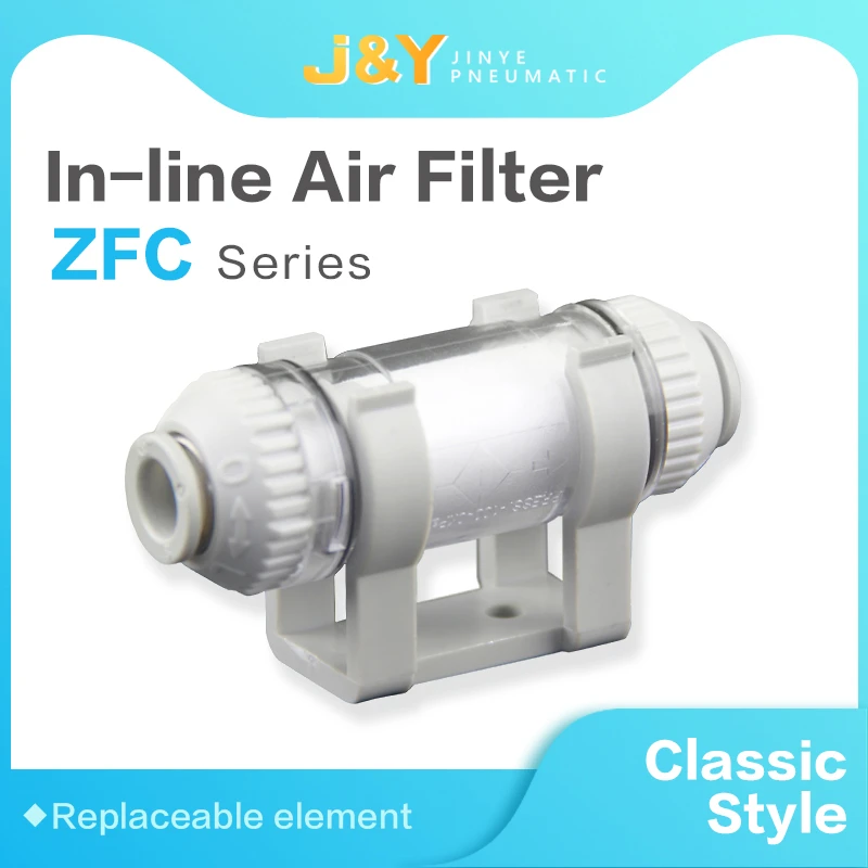 J&y In-line Air Filter With One-touch Fittings Zfc Series Vacuum Filter ...