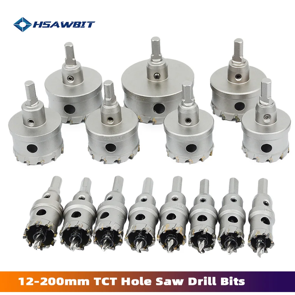 12-200mm-TCT-Hole-Saw-Drill-Bits-Alloy-Carbide-Cobalt-Steel-Hole-Opener ...