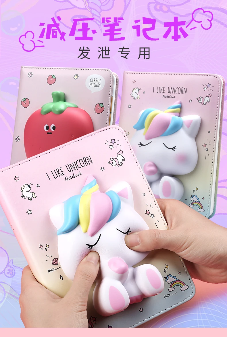 Carnet notes,Carnet de notes en 3D licorne,calepin décompression,lapin ...