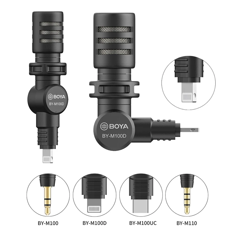 BOYA BY M100 M100D M100UA M100UC M110 TRS 마이크, 스마트폰 DSLR 카메라용 플러그인 C 타입 ...