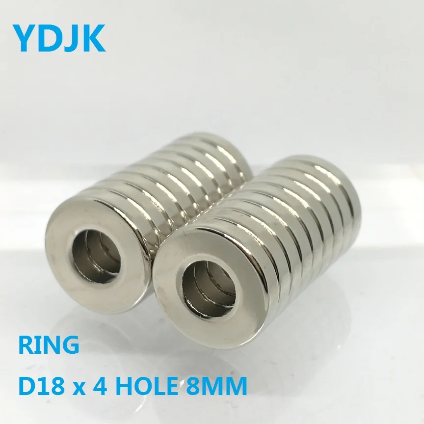 10-50-100PCS-LOT-Ring-NdFeB-Magnet-18-4-Hole-8-N35-Strong-Permanent ...