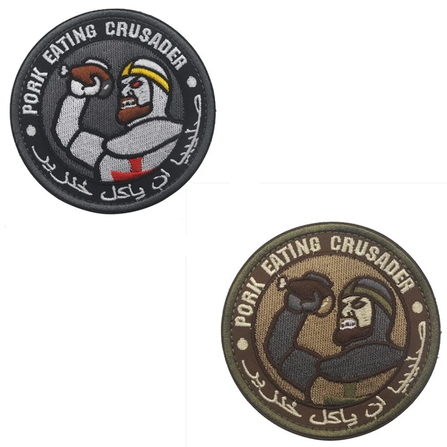Pork Eating Crusader Patch Isaf Infidel Army Tactical Patches Forest ...