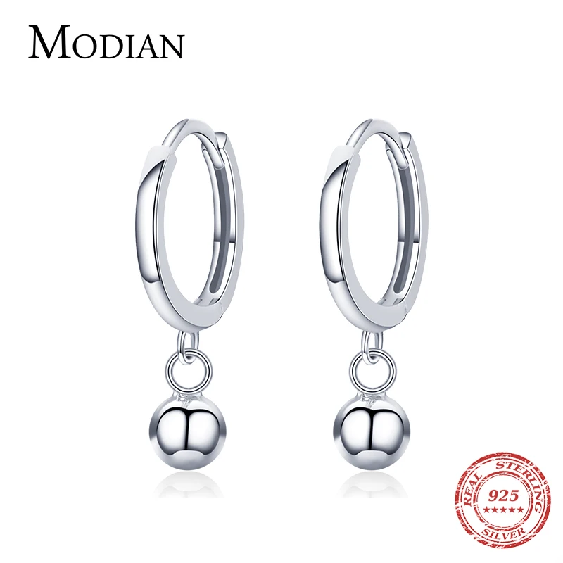 Modian-2021-Real-925-Sterling-Silver-Simple-Beads-Circle-Fashion-Hoop ...