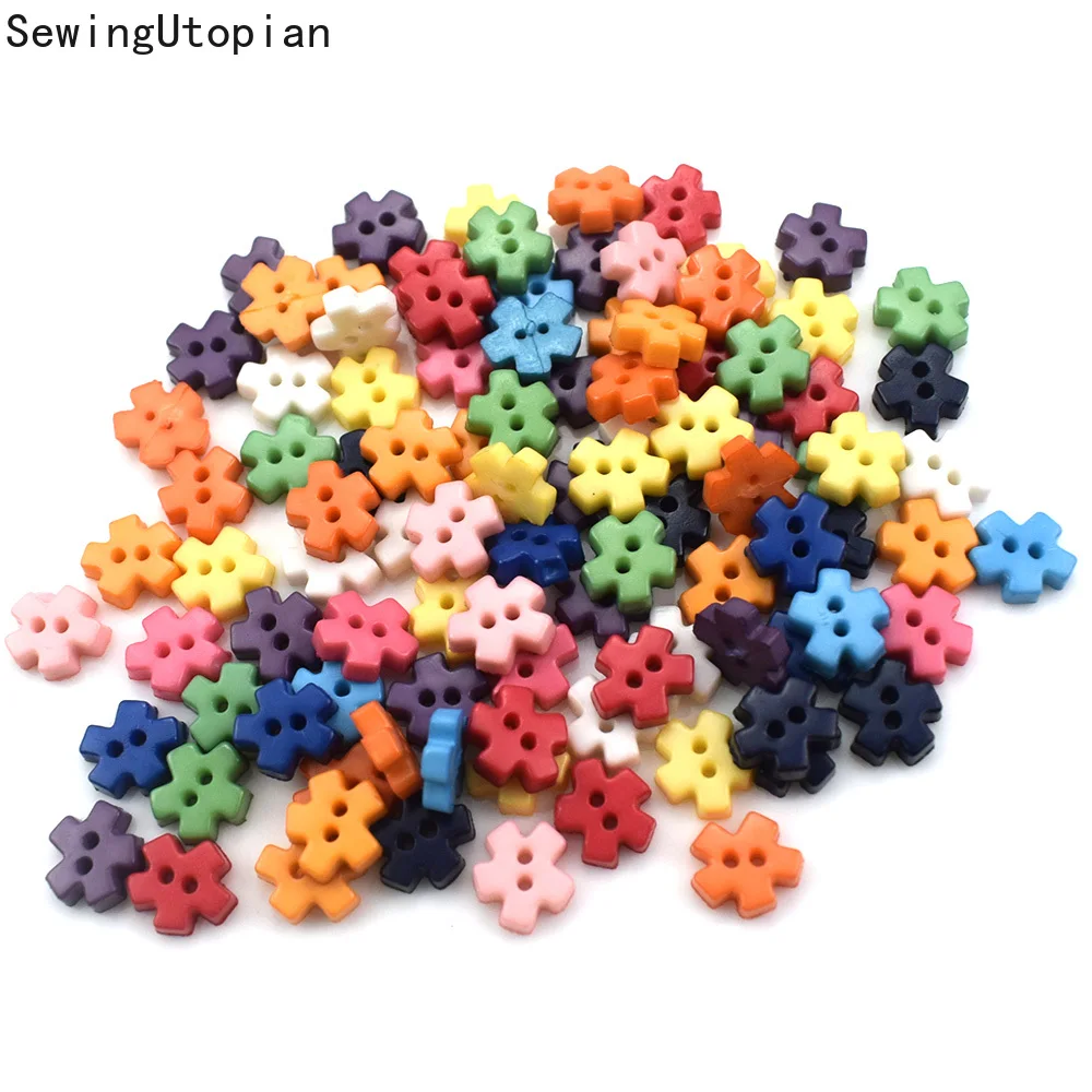 500PCS 6mm Mini Tiny Snowflake Resin Buttons for Clothing Decorative ...