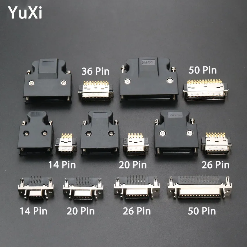 YuXi-SCSI-Connector-MDR-14-20-26-36-50-Pin-Male-Plug-Female-socket-for ...