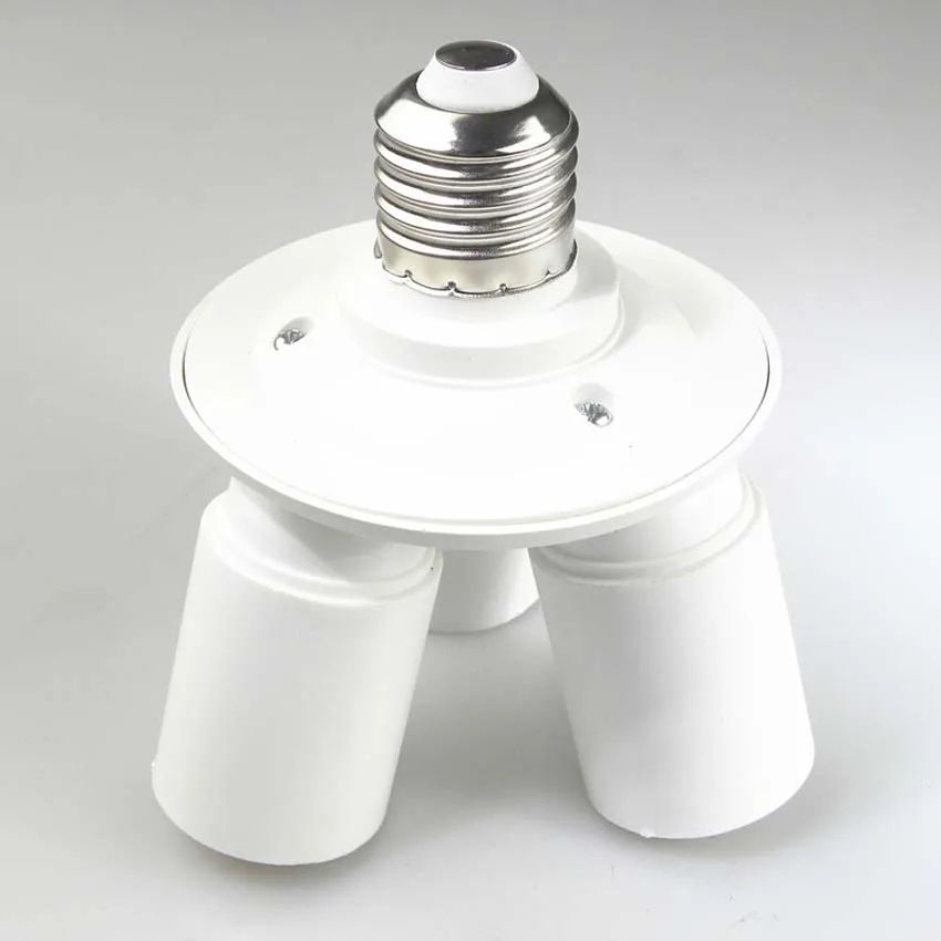 Universal White PBT E26 E27 to 3E27 360 Degree Rotation 1 to 3 LED ...