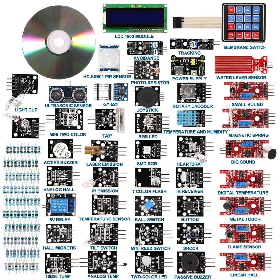 45 In 1 Sensoren Modules 16 Soorten Starter Kit Voor Arduino Raspberry ...