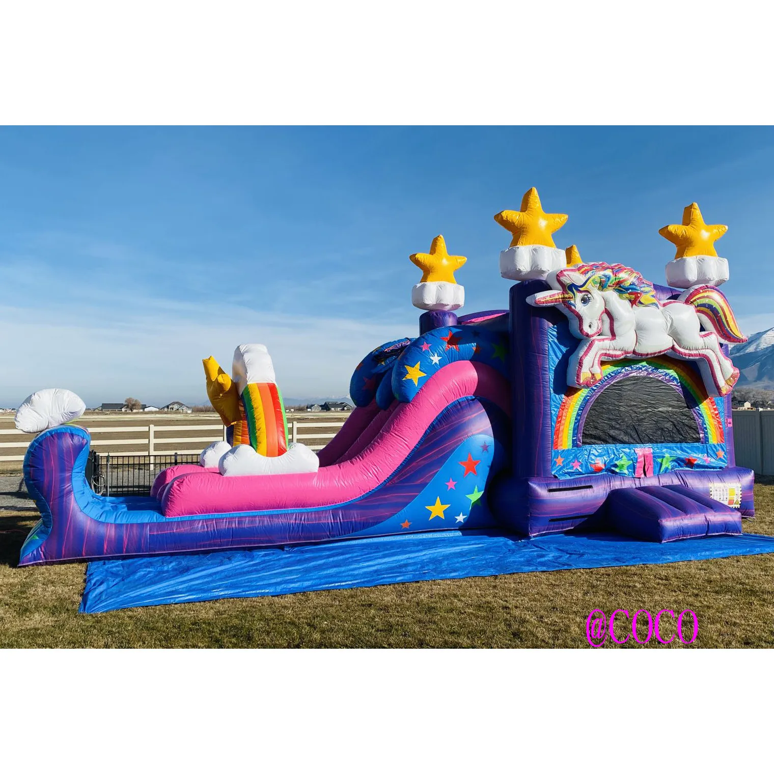 Castillo hinchable inflable con tobogán de agua, castillo hinchable con ...