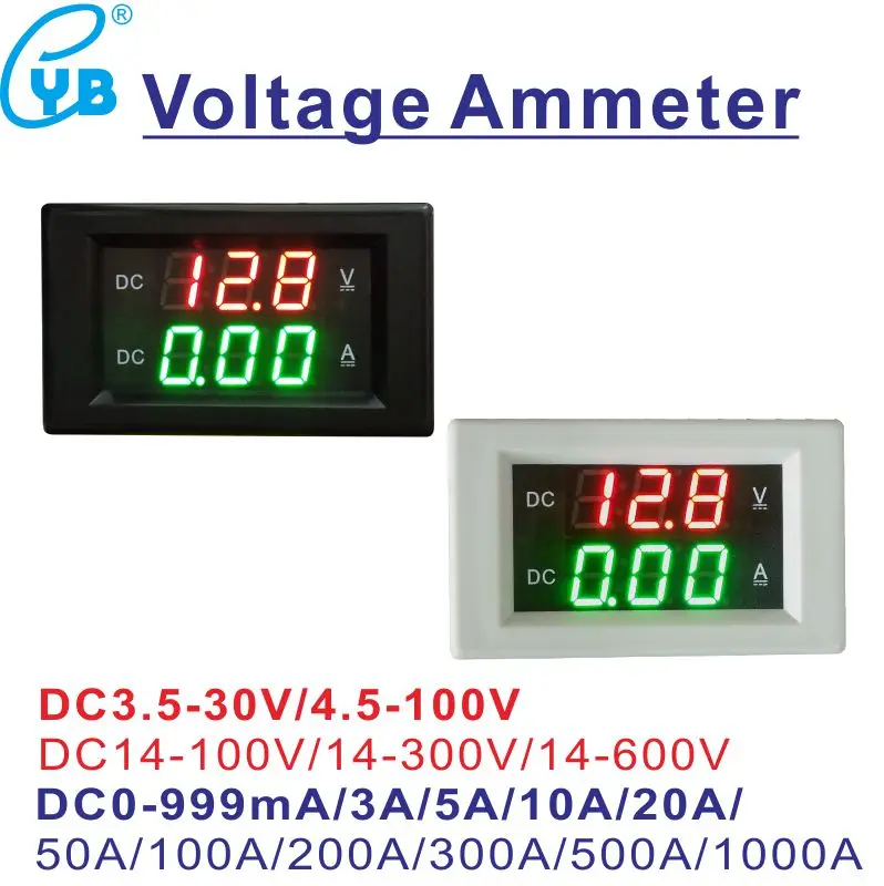 YB4835VA DC Digital Voltmeter Ammeter 3.5-30V 4.5-100V LED Display ...