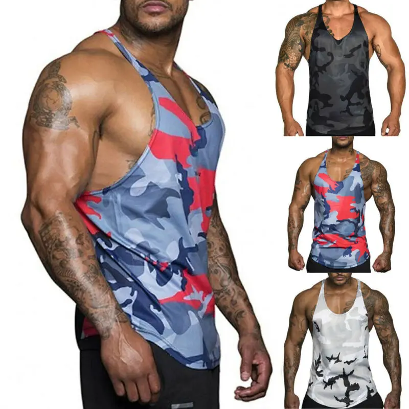 Mens-Stringer-Bodybuilding-Tank-Top-Gym-Singlet-Muscle-Tee-T-Shirt ...