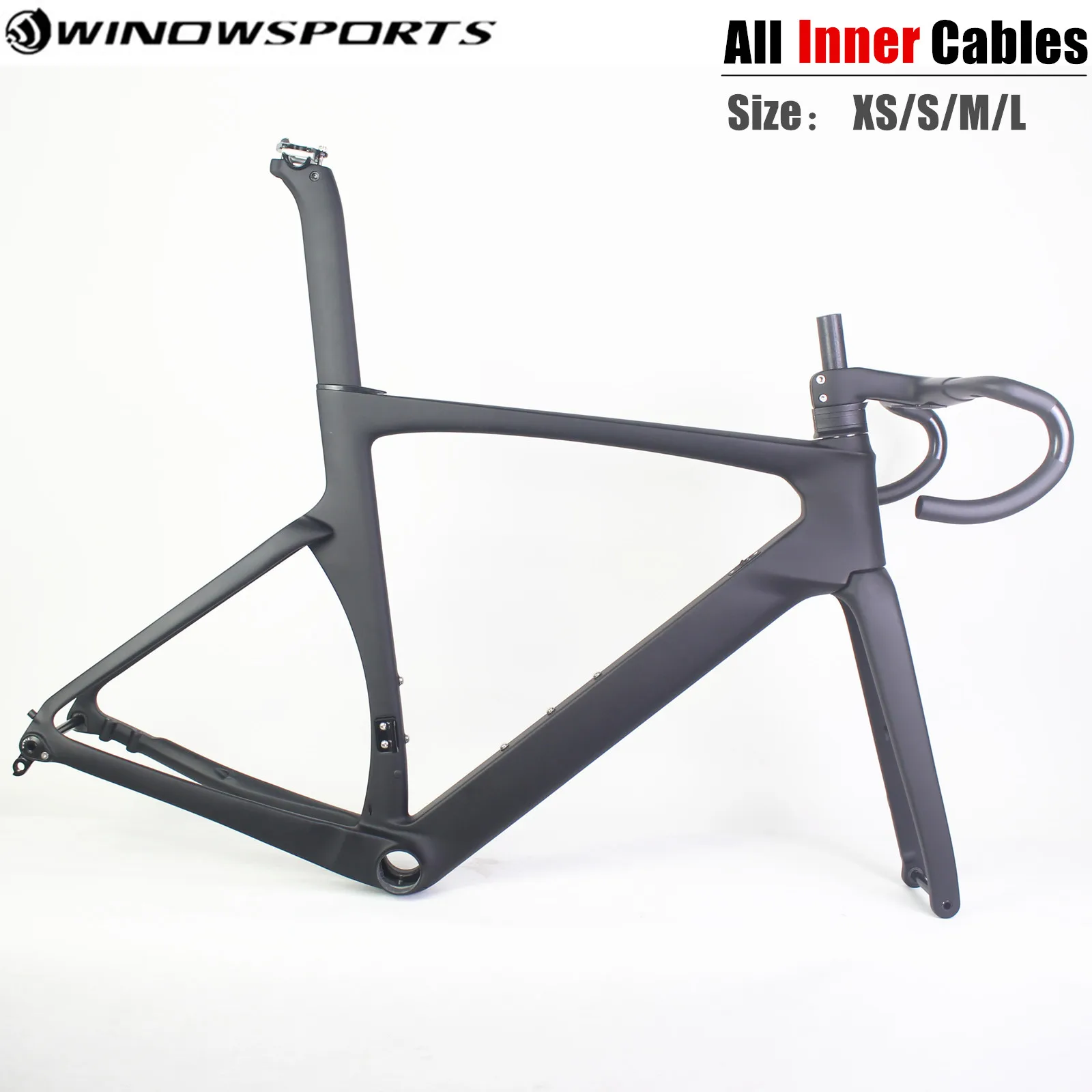 All inner cables Aero Disc brake carbon road Racing Road bike frameset ...